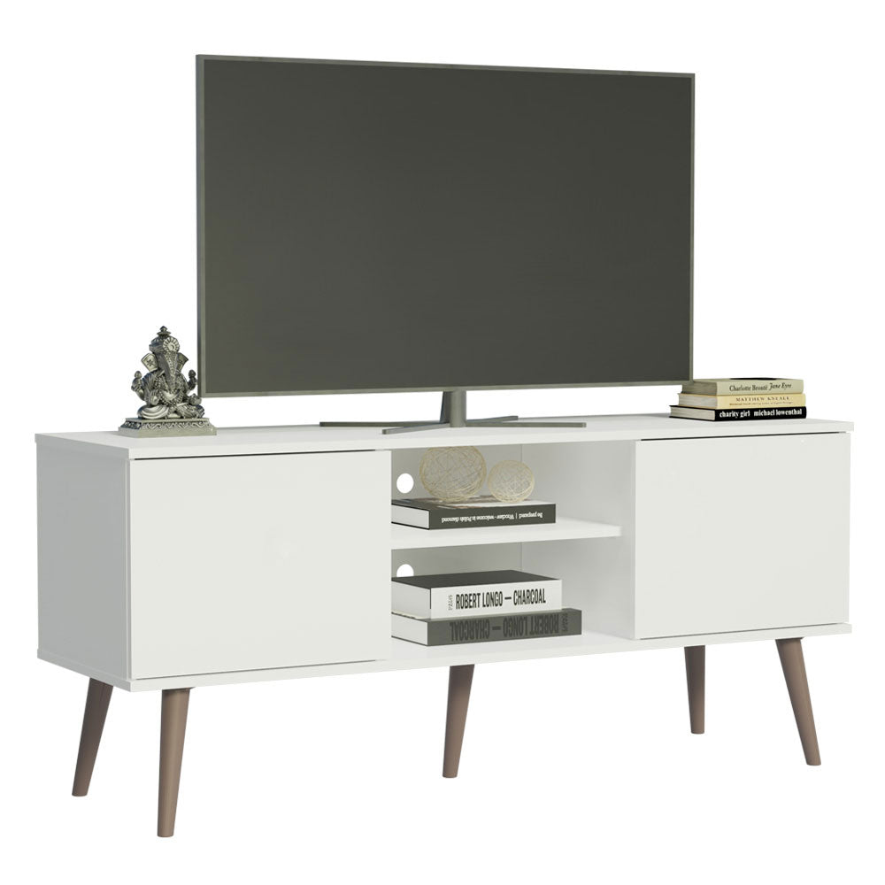 Madesa TV Stand Cabinet with 2 Doors and 2 Shelves, for TVs up to 55 I ...
